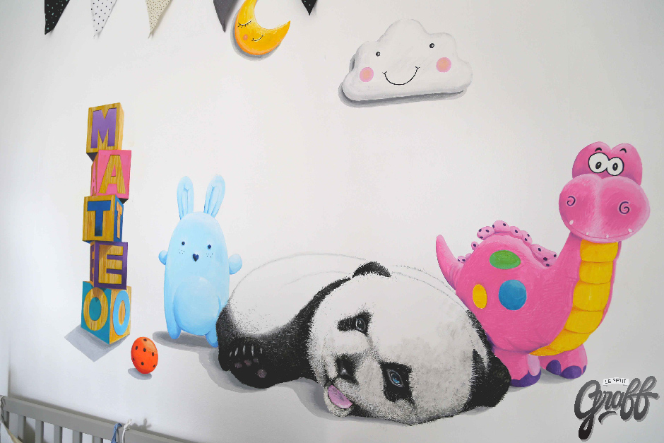 Décoration graffiti Panda pour chambre d'enfant - Le Petit Graff